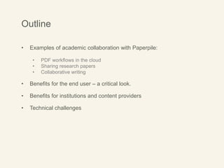 Cloud-based research collaboration with Paperpile | PPT