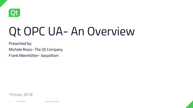 Webinar- Qt OPC UA - An Overview | PPT