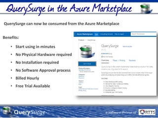 Webinar - QuerySurge and Azure DevOps in the Azure Cloud | PPT