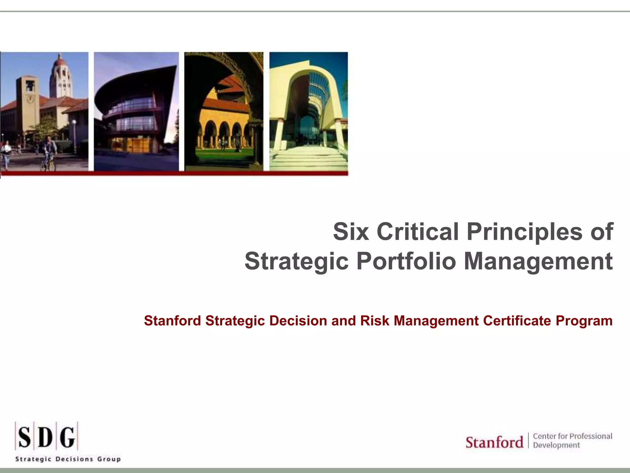 Stanford-SDG Webinar Six critical principles of strategic portfolio ...