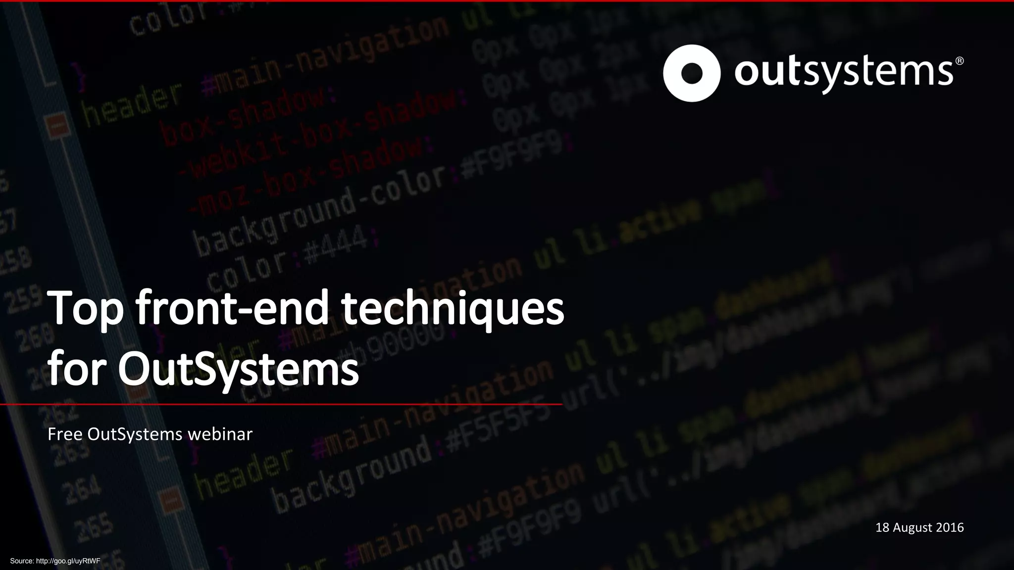 Training Webinar: Top front-end techniques for OutSystems | PDF