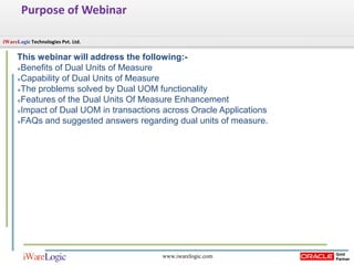 Dual Units Of Measure, Use, Benefits and Impact in Oracle application ...