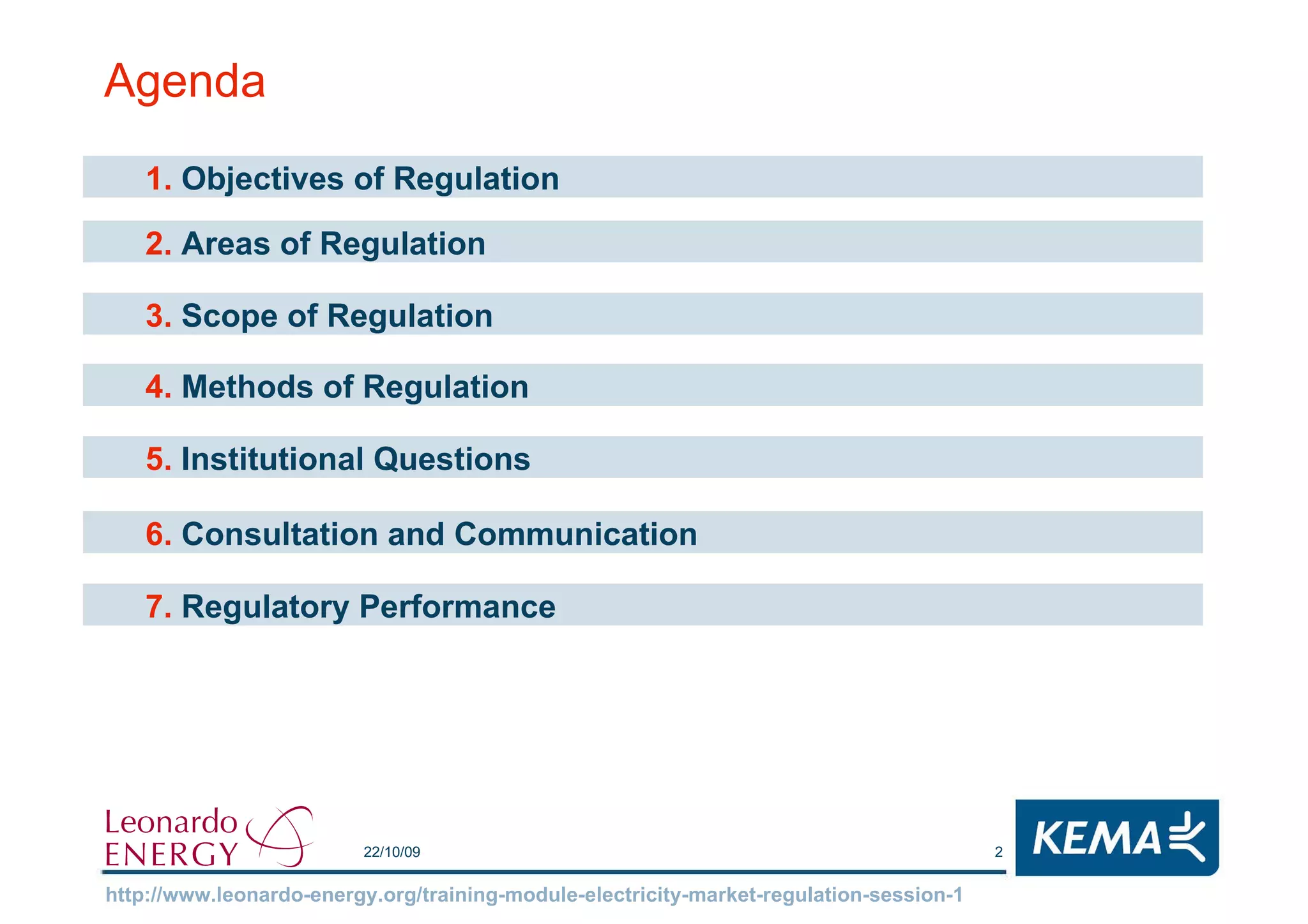 Electricity Markets Regulation - Lesson 1 - Regulation General ...