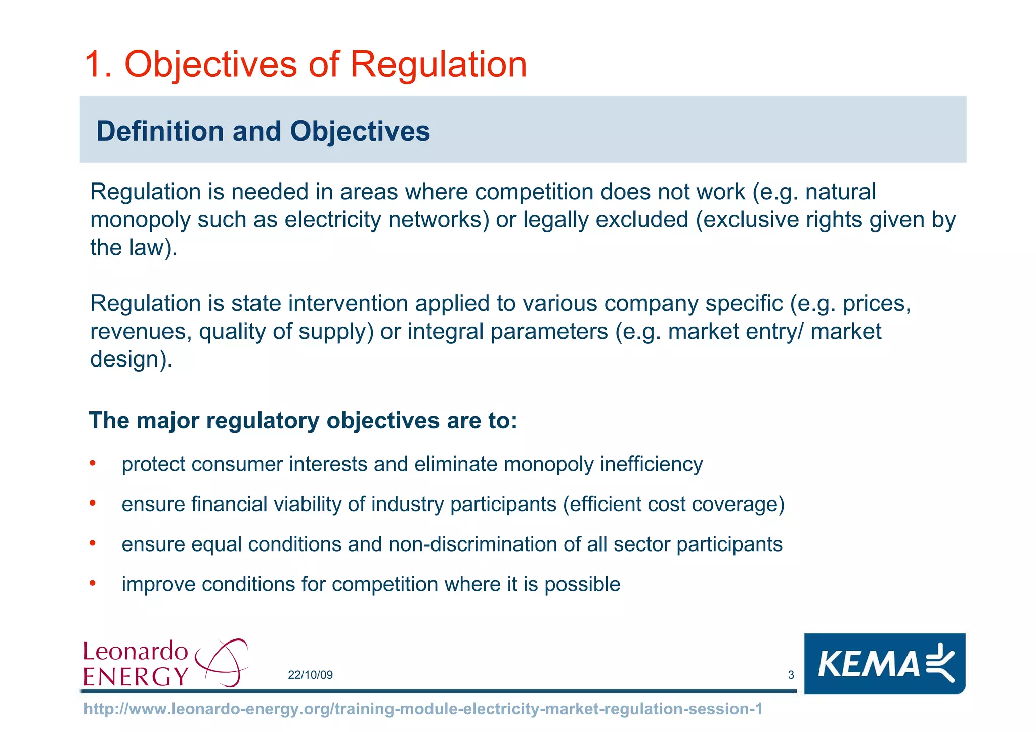 Electricity Markets Regulation - Lesson 1 - Regulation General ...