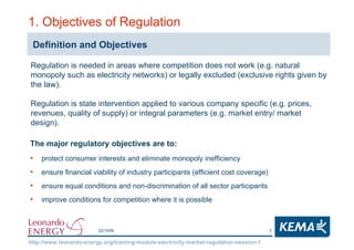 Electricity Markets Regulation - Lesson 1 - Regulation General ...
