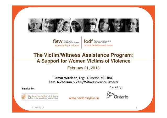 The Victim/Witness Assistance Program: A Support for Women Victims of…
