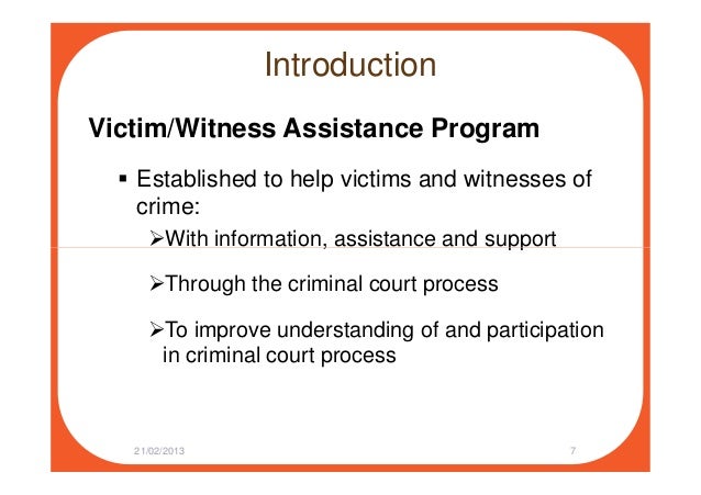 The Victim/Witness Assistance Program: A Support for Women Victims of…
