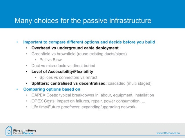 Passive infrastructure of FTTH networks: an overview | PDF