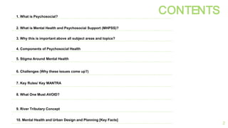 Awareness and relationship: Mental and Psychosocial health with Urban ...