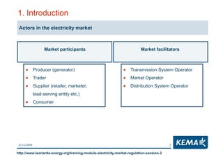 Training Module on Electricity Market Regulation - SESSION 2 - Market ...