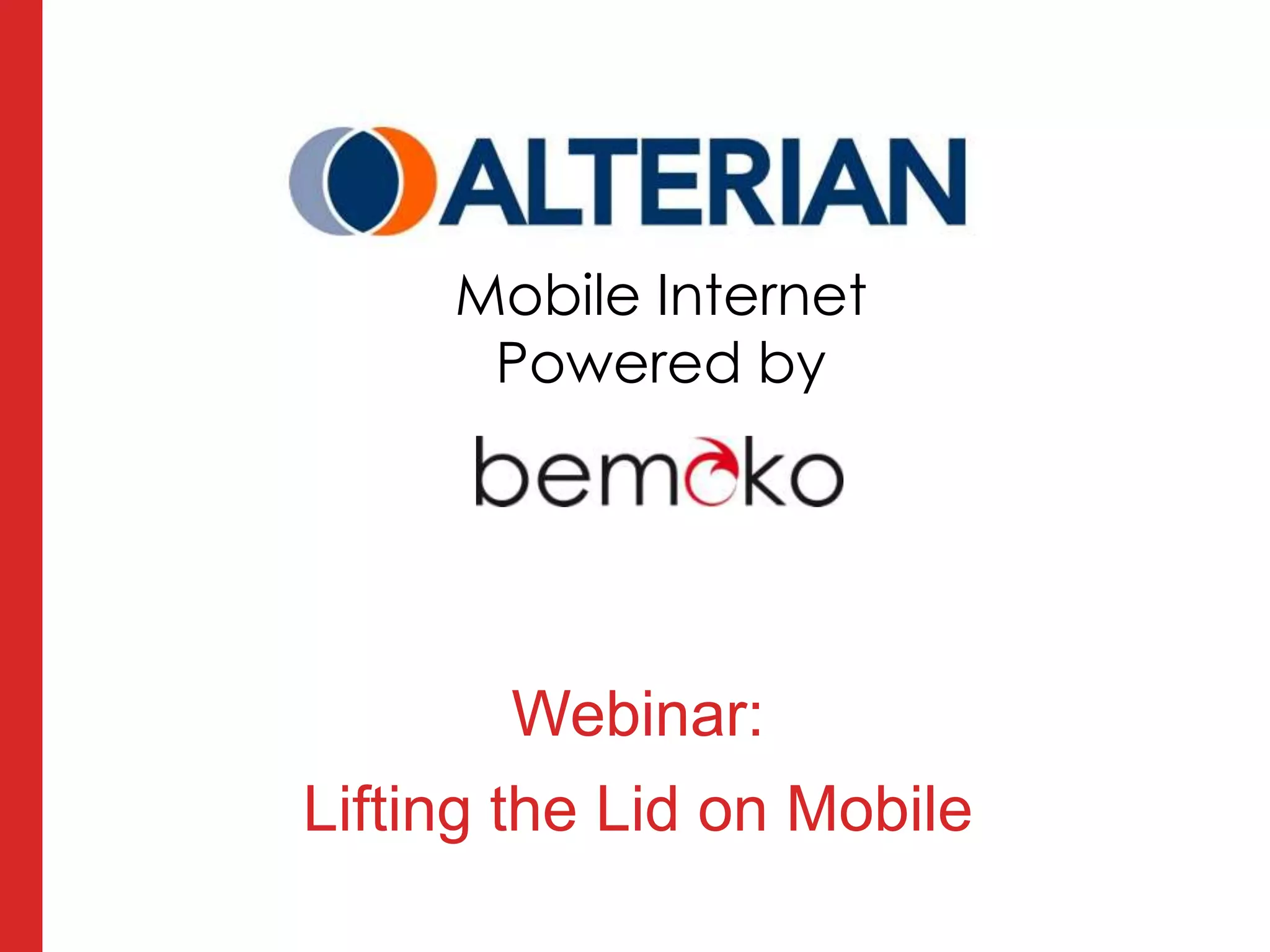 Webinar - Mobile, choosing the correct channel | PPT