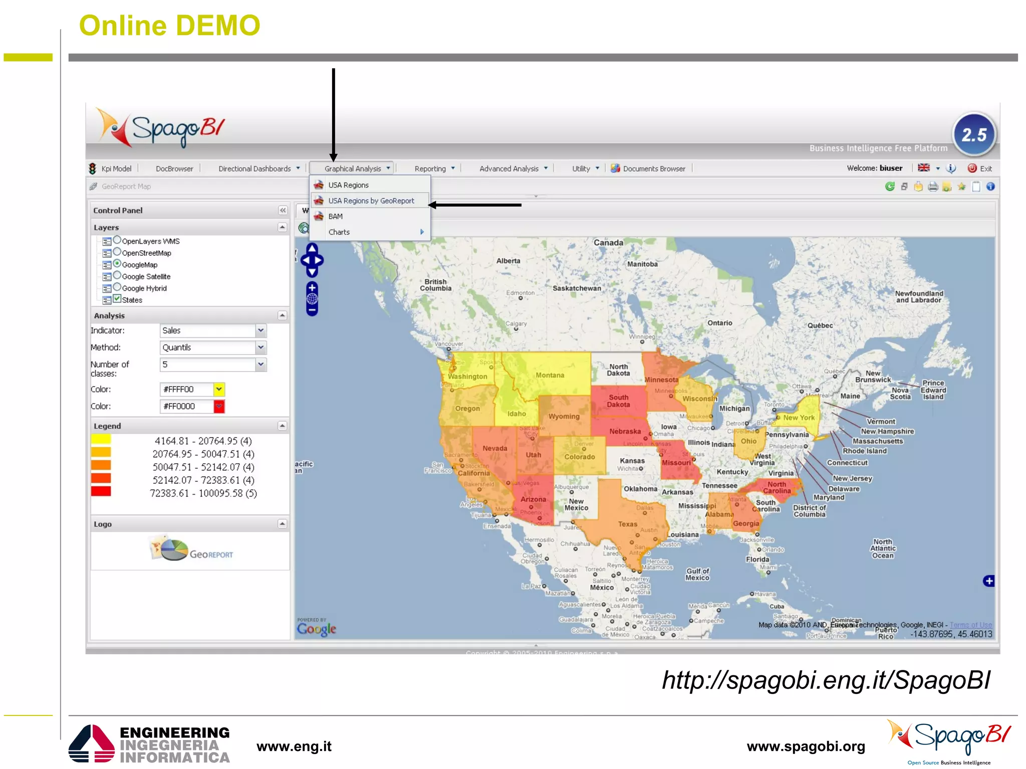 Open Source Location Intelligence with SpagoBI | PPT