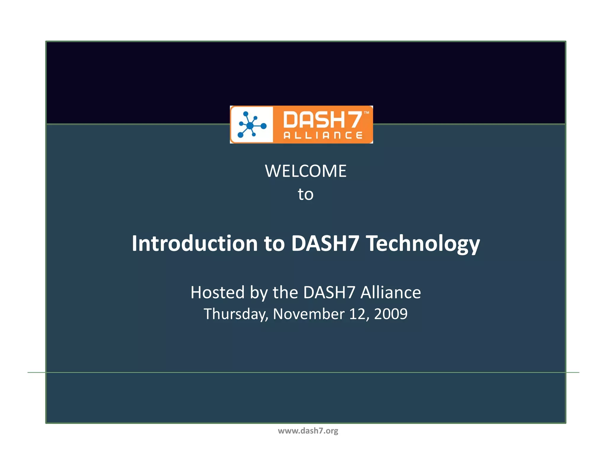 Introduction to DASH7 Webinar Presentation | PDF