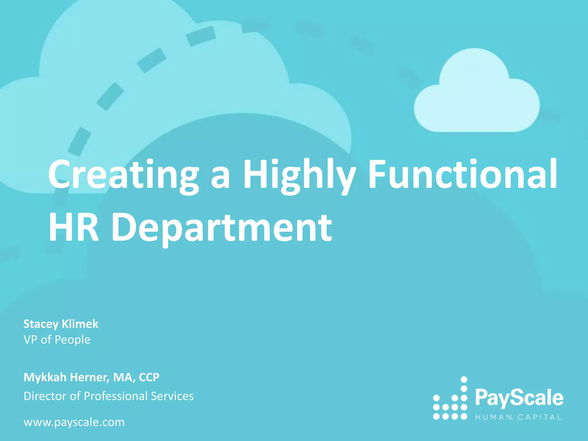Creating a Highly Functional HR Department | PPTX