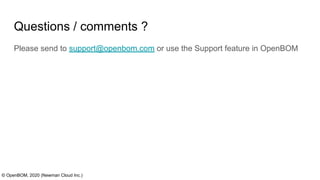 OpenBOM Webinar #24 - Mastering Solidworks BOMs | PDF