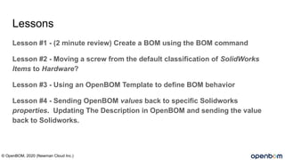 Webinar #25 - OpenBOM and Solidworks Best Practices, Part Two | PPT