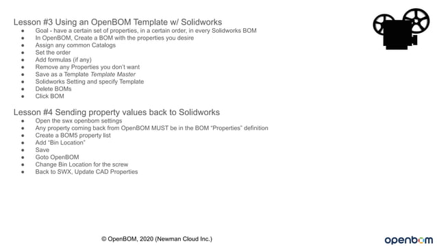 Webinar #25 - OpenBOM and Solidworks Best Practices, Part Two | PPT