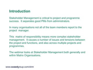 Stakeholder management in a matrix organisation - 25th August 2015 | PDF