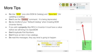 Webinar #28 - OpenBOM for Autodesk Inventor | PPT