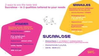 The High Intensity Sweeteners Neotame and Sucralose: 2 Ways to ace the ...