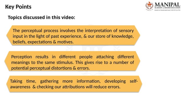 Organizational Behavior - Perceptions - Topic | PPTX