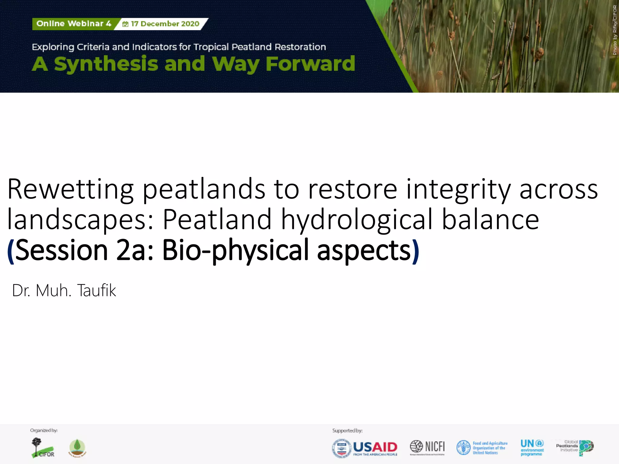 Rewetting peatlands to restore integrity across landscapes: Peatland ...
