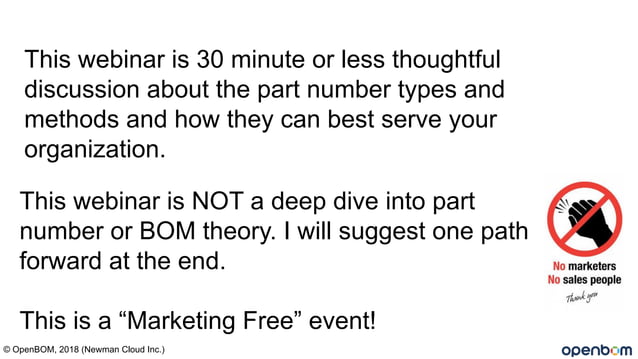 BOM Management Webinar: Part Numbers - Intelligent or Just Numbers? | PDF
