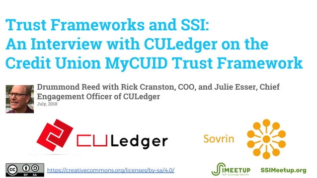 Trust Frameworks and SSI: An Interview with CULedger on the Credit ...