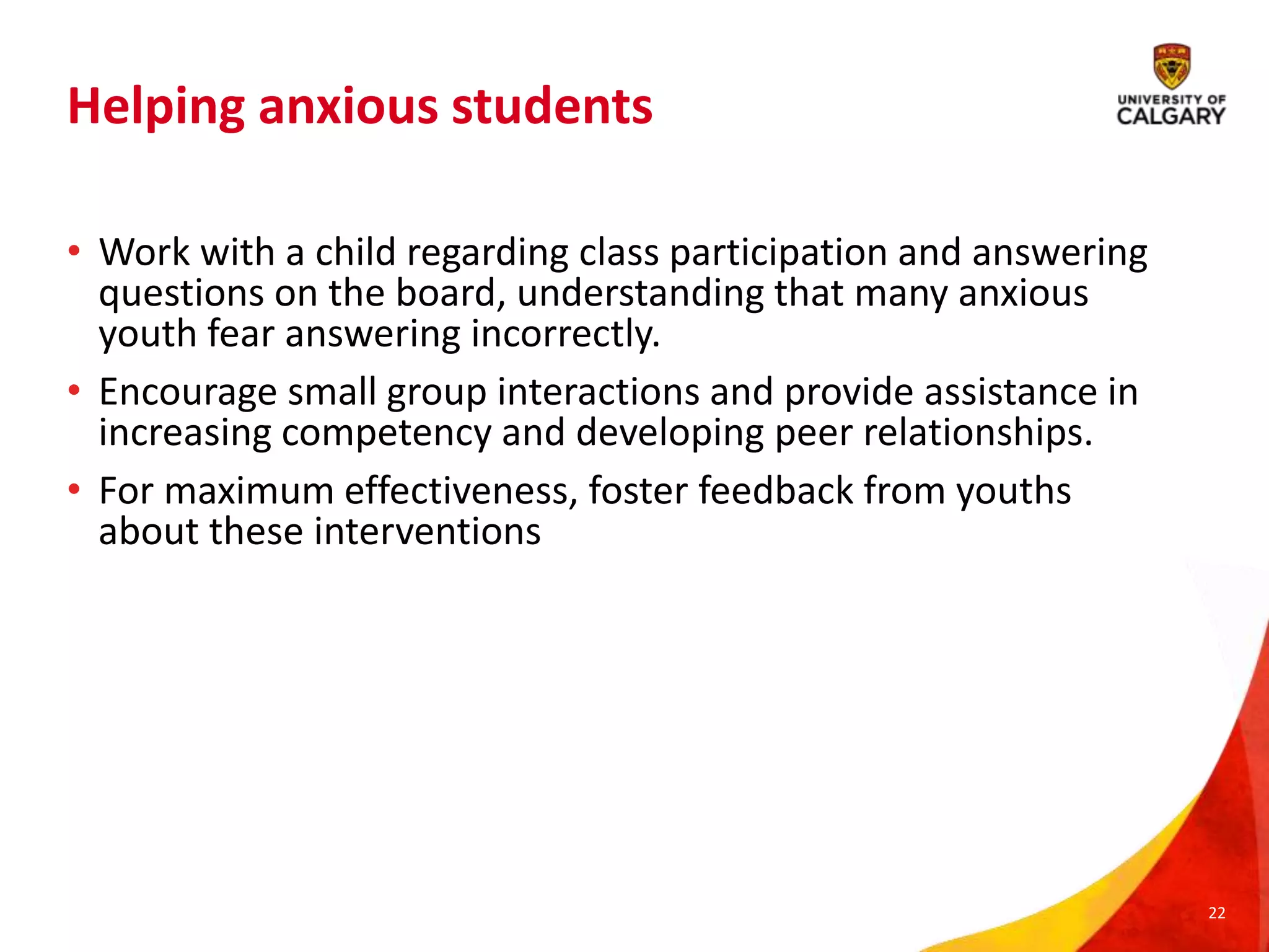 Overcoming anxiety in schools | PPTX