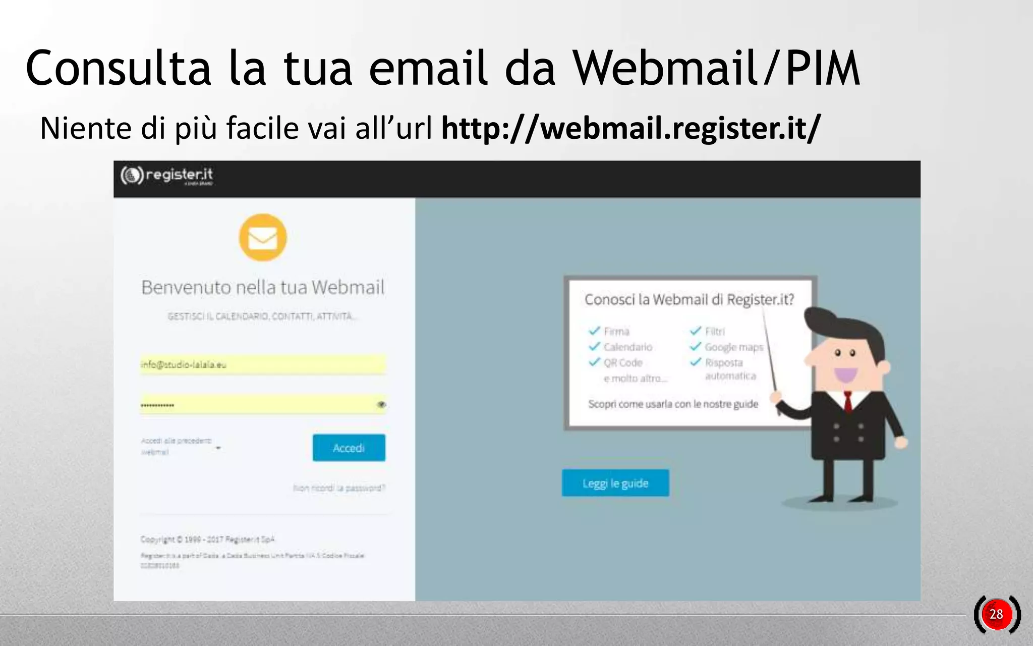 Attiva le mail su Register.it e configurale su Mobile | PPTX