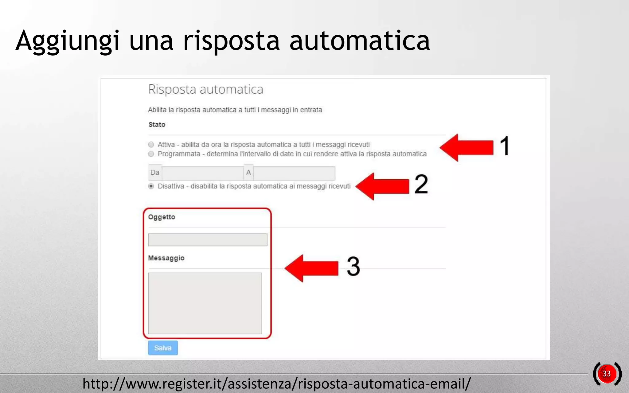 Attiva le mail su Register.it e configurale su Mobile | PPTX