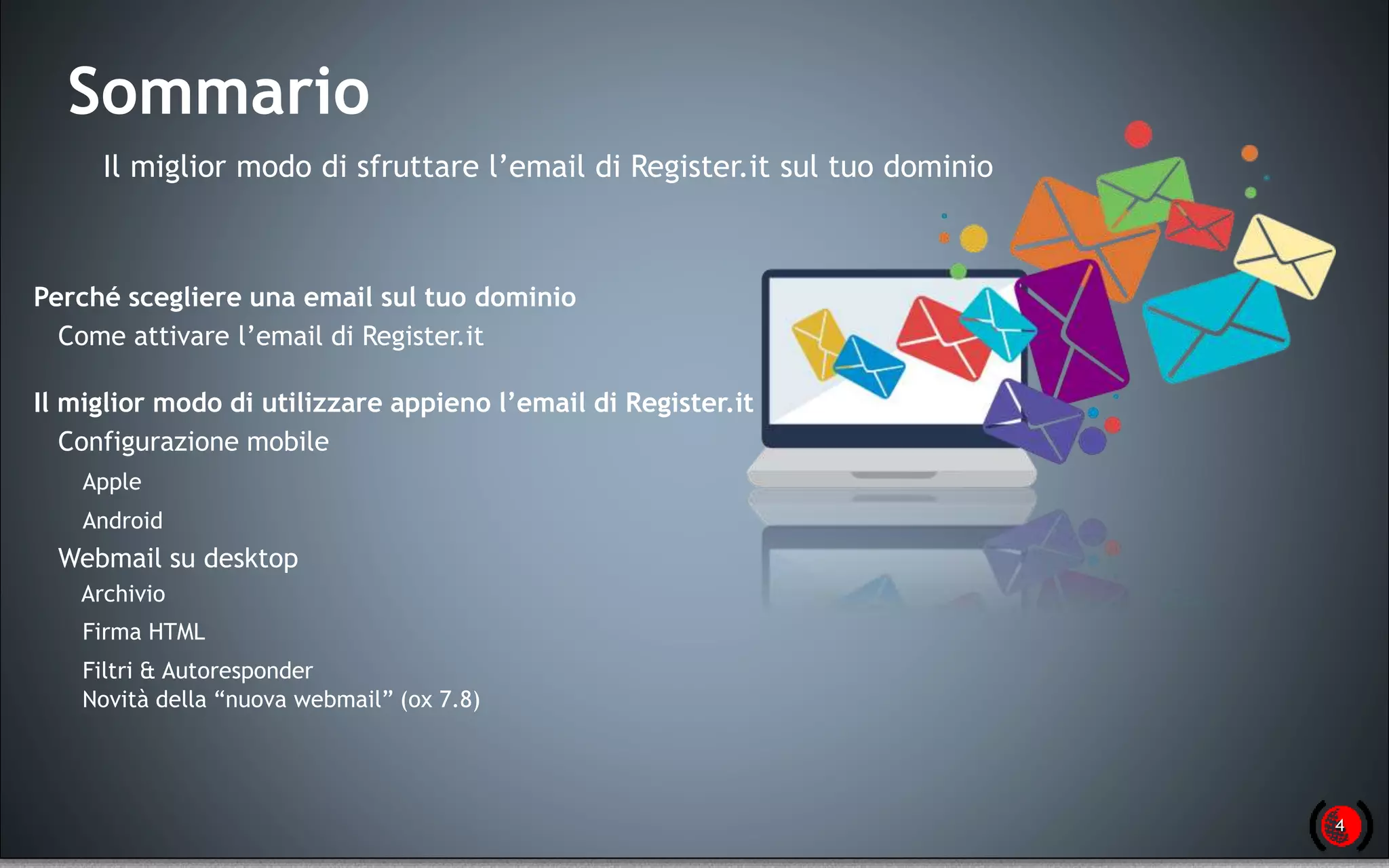 Attiva le mail su Register.it e configurale su Mobile | PPTX