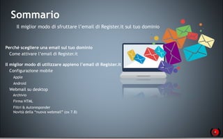 Attiva le mail su Register.it e configurale su Mobile | PPTX
