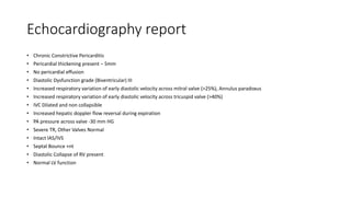 chronic constrictive pericarditis ideal short case presentation | PPTX