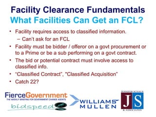 FED GOV CON - Security & Facility Clearances | PPT