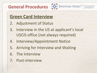 Common Issues At Green Card Interviews | PPT