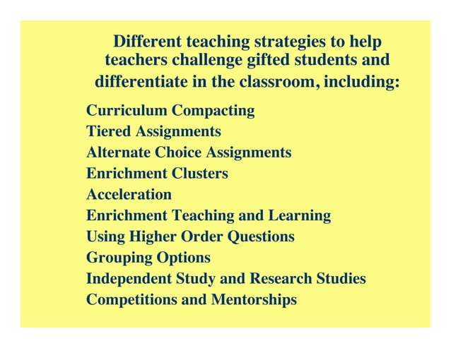 Curriculum Differentiation For Gifted And Talented Students Webinar