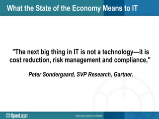 OpenLogic - Open Source Cost Savings in Economic Downturn | PPT