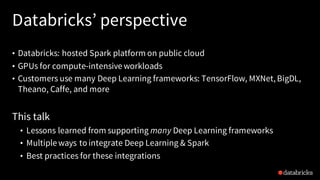 Deep Learning on Apache® Spark™: Workflows and Best Practices | PDF