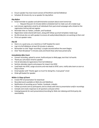 Webinar execution process sample | DOCX