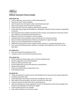 Webinar execution process sample | PDF
