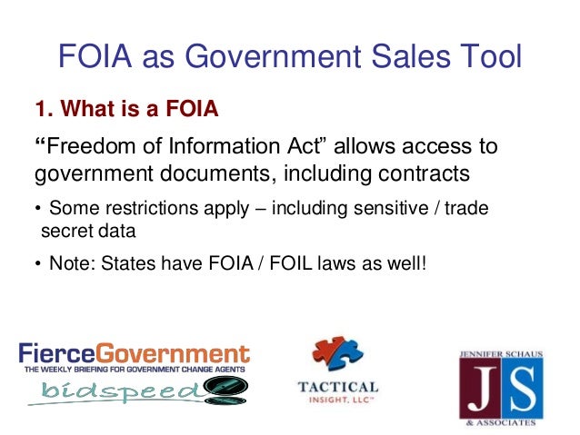 FED GOV CON - Leveraging FOIA Request for GovCon Sales