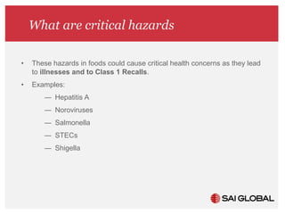 SAI Global Webinar: Tips to conduct an effective food safety risk ...