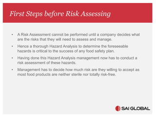 SAI Global Webinar: Tips to conduct an effective food safety risk ...