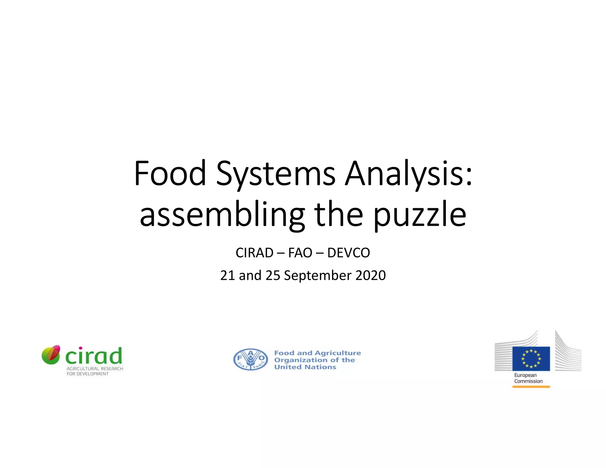 Webinar food systems assessment | PDF