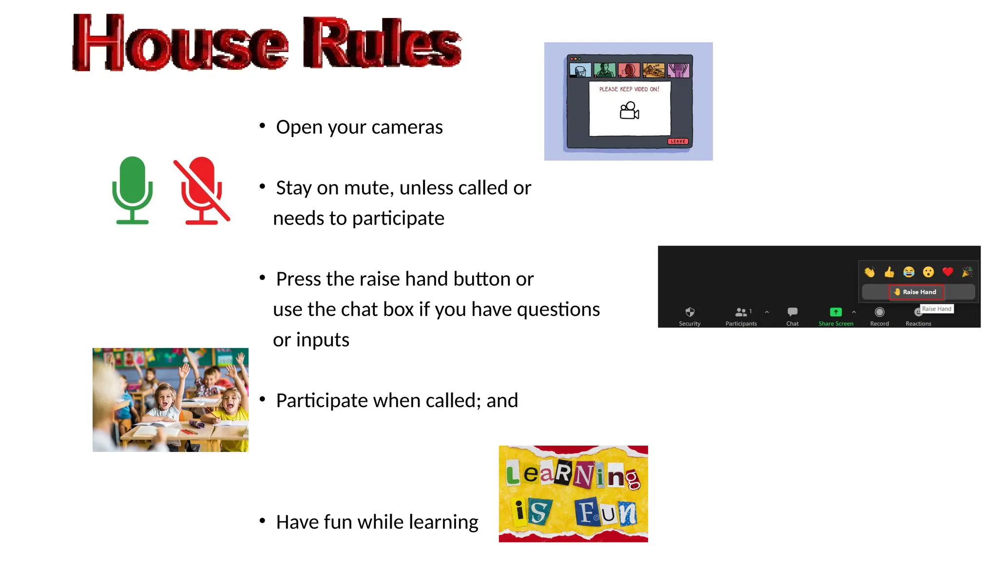 Webinar House Rules General PowerPoint Presentation | PPTX