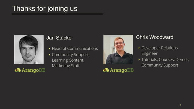 Webinar: How native multi model works in ArangoDB | PPT