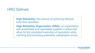 High Reliability in Healthcare Webinar | PPT