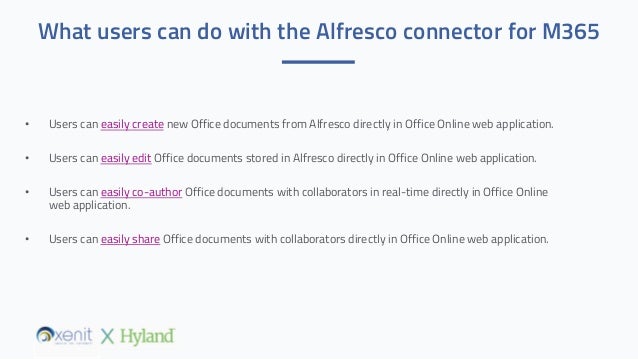 Driving full-scale productivity and collaboration with the Alfresco connector for Microsoft 365 ...