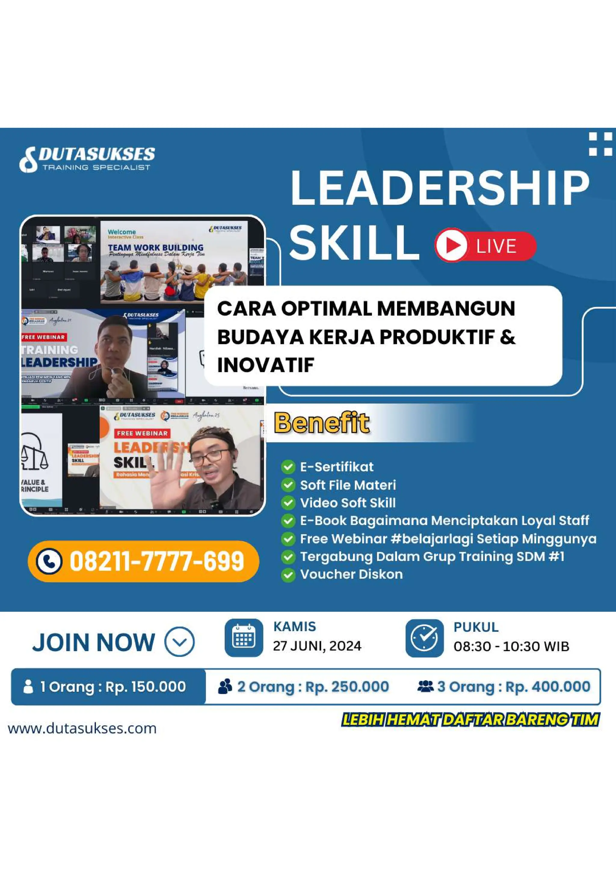 WEBINAR LEADERSHIP - CARA OPTIMAL MEMBANGUN BUDAYA KERJA PRODUKTIF & INOVATIF.pdf